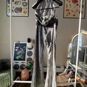 Janine | Dresses | Vintage Janine Bell Bottom Crop Top Mosaic Outfit ...